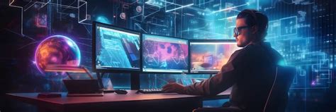 Premium Photo Futuristic Interaction Between Human And Artificial Intelligence In A Digital