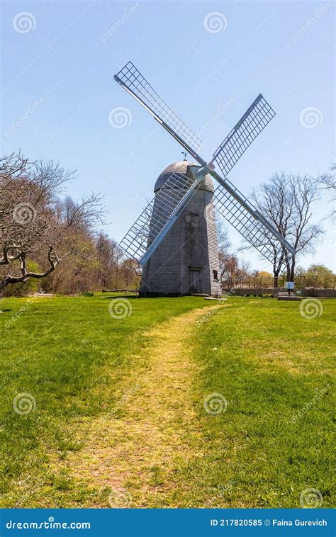 Shingled Smock Windmill At The Prescott Farm Historic Site Stock Image