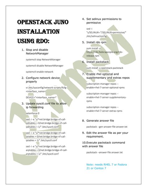Openstack Installation Using Rdo Pdf Operating Systems Computer
