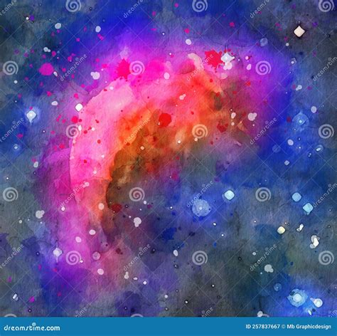 Watercolor Galaxy Nebula Background Stock Illustration Illustration