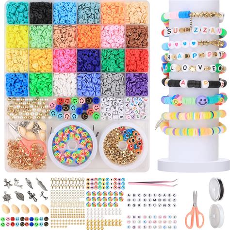 Perlen zum Auffädeln Polymer Clay Perlen Set Stück Tonperlen für Schmuckherstellung Kit