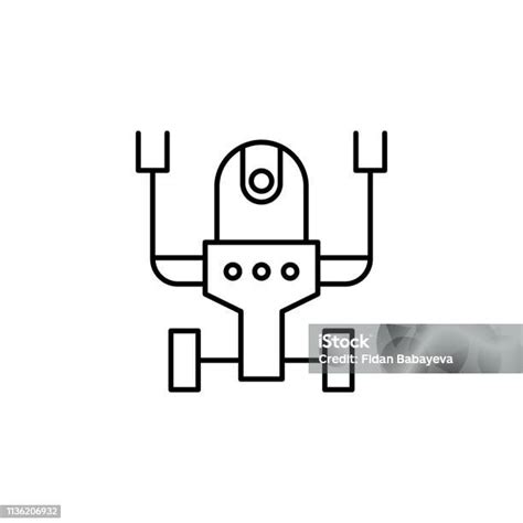 로보틱 로봇 개요 아이콘입니다 기호와 기호는 웹 로고 모바일 앱 Ui Ux에 사용할 수 있습니다 가상현실에 대한 스톡 벡터 아트