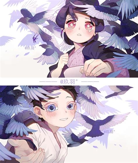 Two Pictures With Birds Flying Over Them