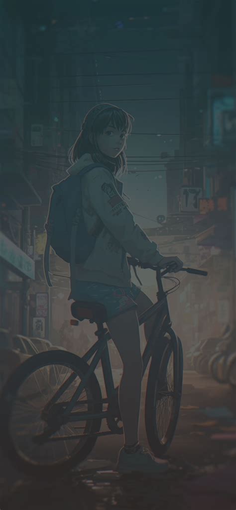 Cute Anime Girl On Bike Wallpapers Anime Girl Wallpapers Iphone