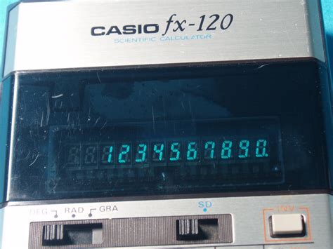 Vintage Calculator Museum Vintage Casio Fx 120 10 Digit Scientific Calculator With Green Vfd