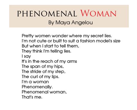 Phenomenal Woman Maya Angelou Quotes Quotesgram
