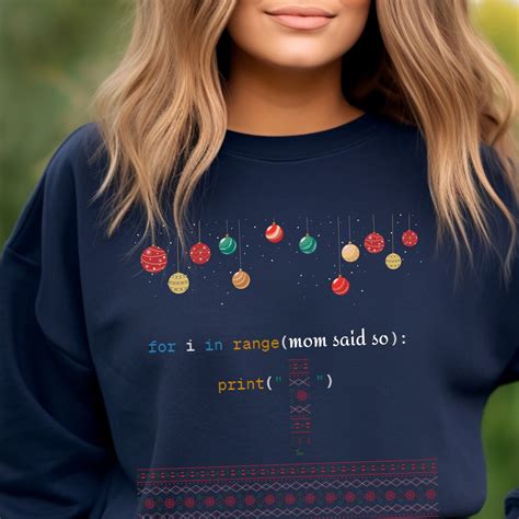 Funny Python Code Ugly Sweater Sweatshirt Geeky Christmas Pullover Programmer Humor T