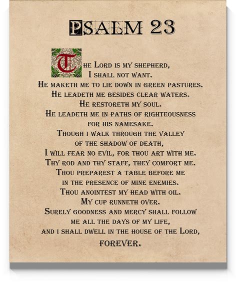 Buy Psalm 23 Wall Art 11 X14 Ready To Frame Print Parchment Style