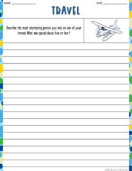 Daily Writing Prompts Travel Middle And High School By Lanas Classroom