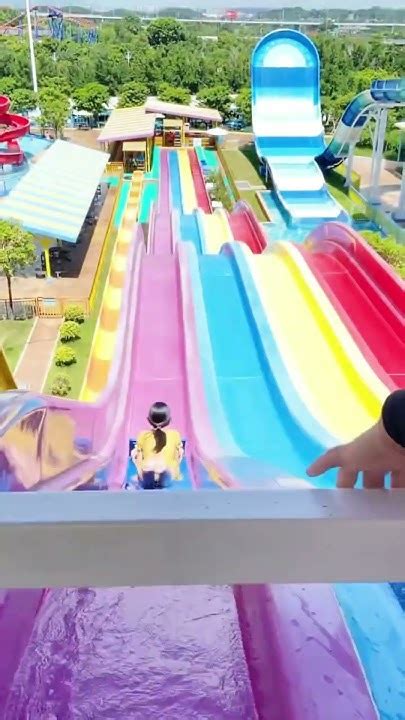 Fun At The Water Park 💦😲trampoline Assument Waterpark Viralvideo