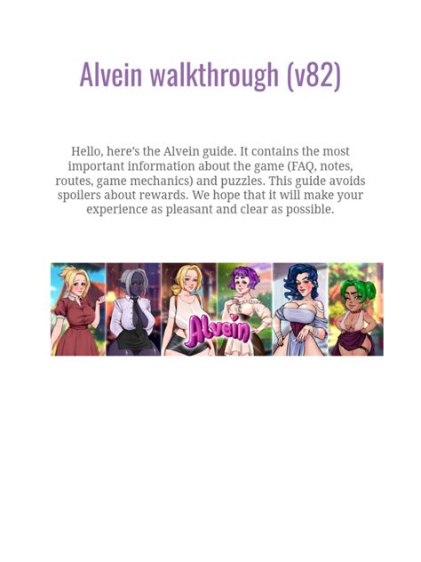 Alvein Walkthrough V82 Pdf