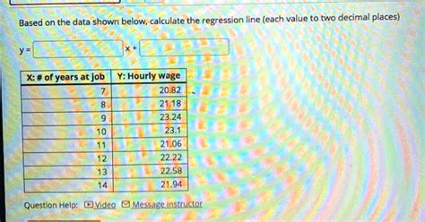 Based On The Data Shown Below Calculate The Regressi Solvedlib