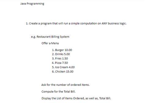 Solved Java Programming Create A Program That Will Run A Chegg