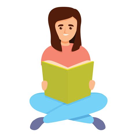 Learning Girl Icon Cartoon Style 14359821 Vector Art At Vecteezy