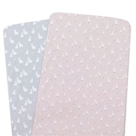 Bubba Blue Provincial Bedside Sleeper Fitted Sheet 2 Pack Blush Grey