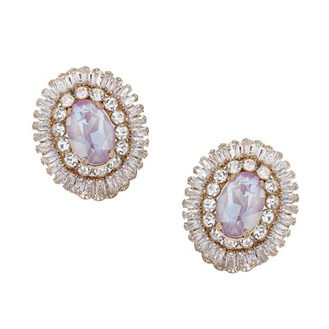 Penelope Lilac Earrings Anton Heunis Handmade Jewelry Button Brooch