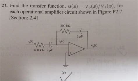 Solved Find The Transfer Function G S Vo S Vi S For Chegg