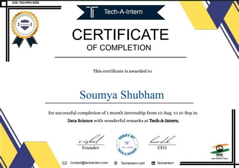 Soumya Shubham On Linkedin Techaintern Internship Datascienceinternship