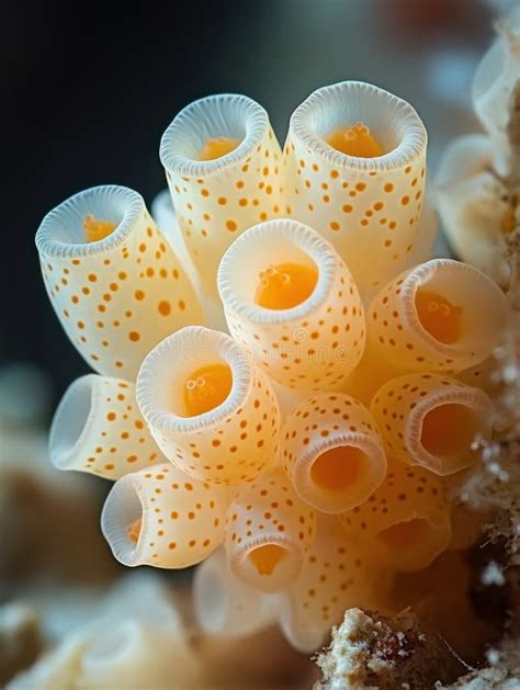 Stunning Orange Spotted Sea Squirt Colony Underwater Macro Photography