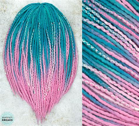 Wool Dreads Ombre Cotton Candy Pastel Unicorn Long Wool Dreadlocks