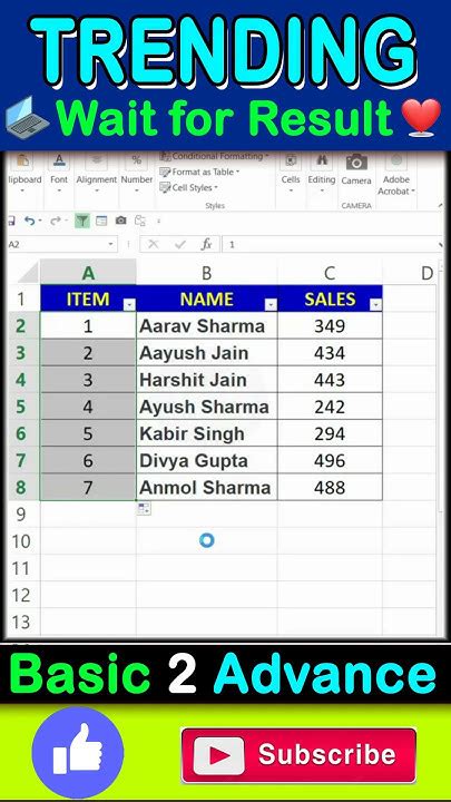 automatice sl no add 5 tips in excel exceltips shorts excel