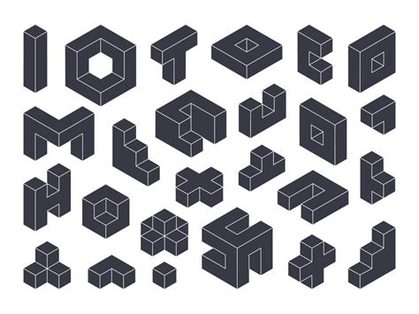Premium Vector Isometric Puzzle Blocks Game Geometric Shapes 3d