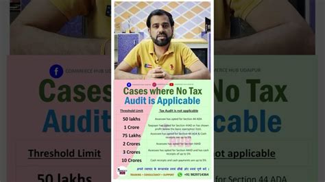 Commerce Hub Udaipur On Linkedin Tax Audit Is Not Required In Following Cases Taxaudit