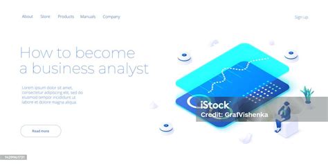 아이소메트릭 벡터 일러스트레이션의 데이터 분석가 또는 과학자 개념 빅 데이터 분석 또는 정보 처리 및 분석 웹 배너 레이아웃 템플릿 과학에 대한 스톡 벡터 아트 및 기타
