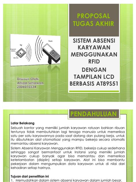 PDF Proposal Tugas Akhir Sistem Absen Menggunakan RFID DOKUMEN TIPS