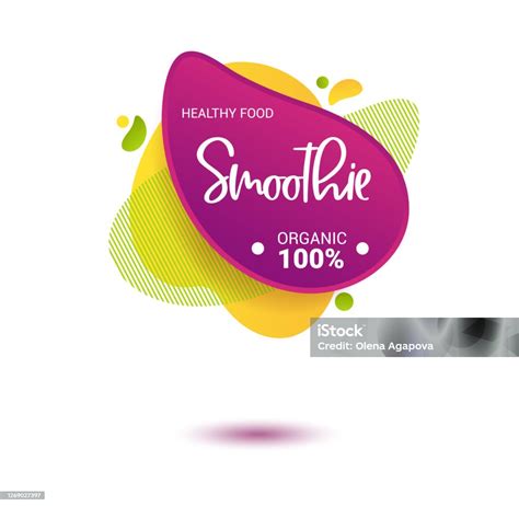 스무디 벡터 라벨 스무디를 위한 밝고 빛나는 스티커 라벨 태그 및 배너 신선한 시장 해독 농산물 시장 에코 숍 스무디 음료 주스