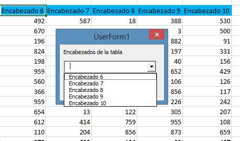 Cargar Encabezados De Tabla En Combobox De Excel Con Vba Sergio