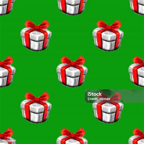 Kotak Hadiah Yang Digambar Tangan Kotak Natal Sketsa Pola Mulus Vektor