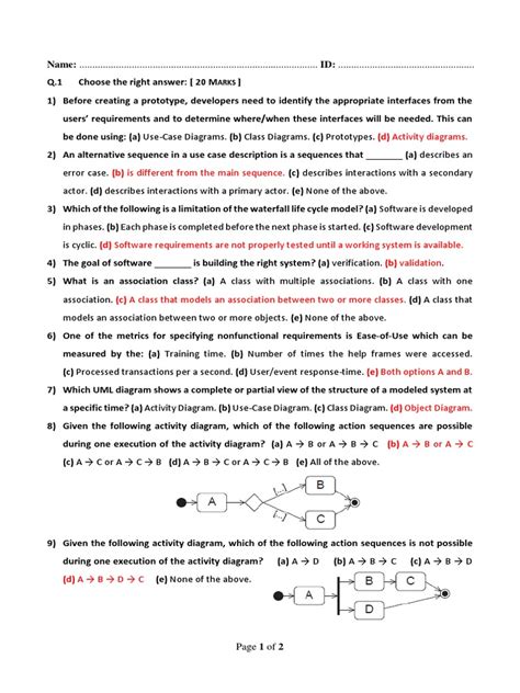 Se 1 Midterm Exam Questions And Answer Key Spring 2022 Pdf Use Case