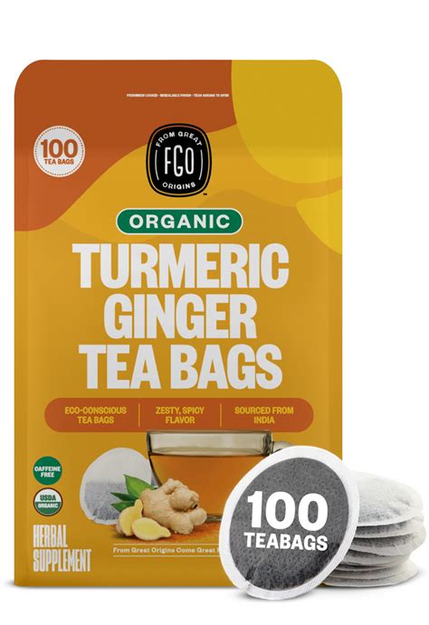 Turmeric Ginger Tea Bags Fgo From Great Origins