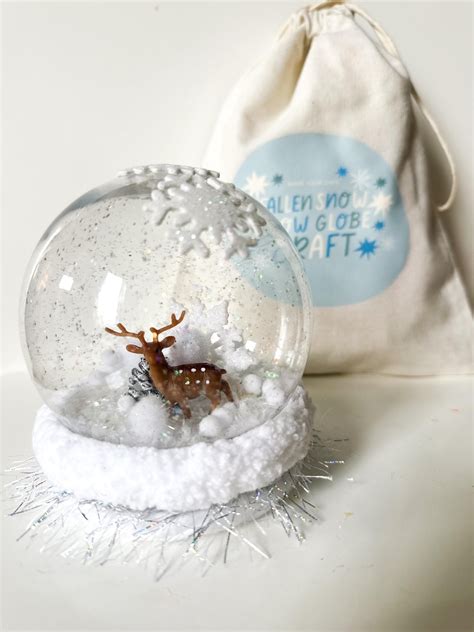 Christmas Snow Globe Diy Craft Kit Reindeer Scene Etsy Christmas