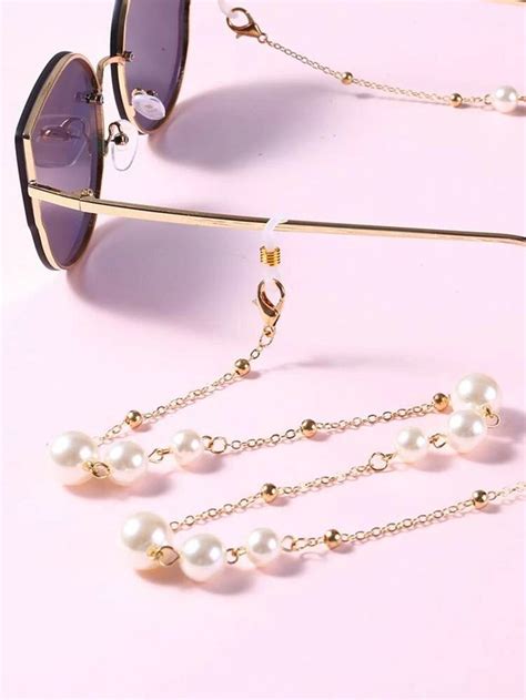 Faux Pearl Glasses Chain Shein Usa Glasses Chain Fancy Glasses