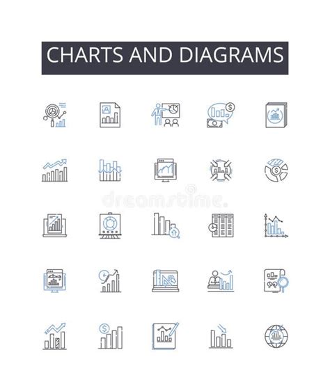 Charts And Diagrams Line Icons Collection Numbers Figures Maps