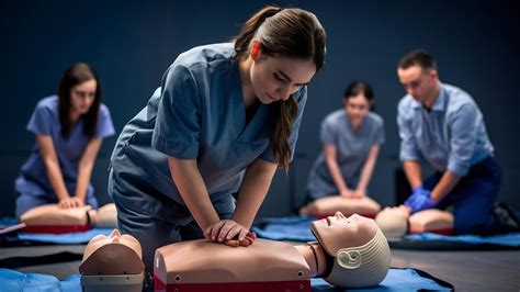 Premium Photo Woman Demonstrating Cpr On Mannequin In First Aid Class