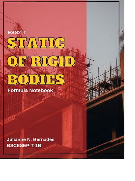 Statics Formula Notebook Pdf Euclidean Vector Force