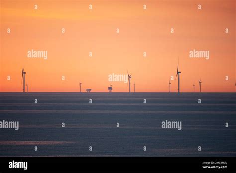 Sweden Kriegers Flak Offshore Wind Farm View From Mons Flint Denmark