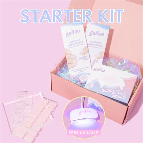 Gel Nail Sticker Starter Kit Free Uv Lamp With 2 Or More Gel Nail Sti