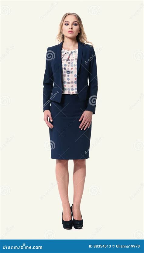 Blond Business Woman In Black Skirt Suit Stock Image Image Of Hair