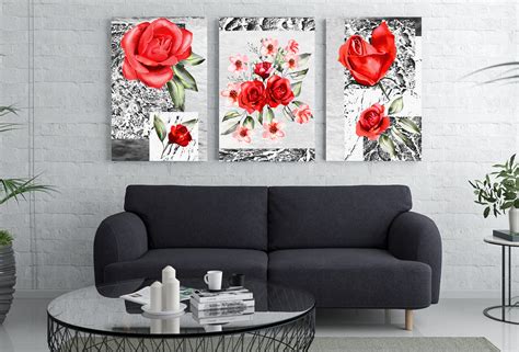 Rose Collage Wall Art 3 Print Set Gozo Graphics Print Signage Cnc