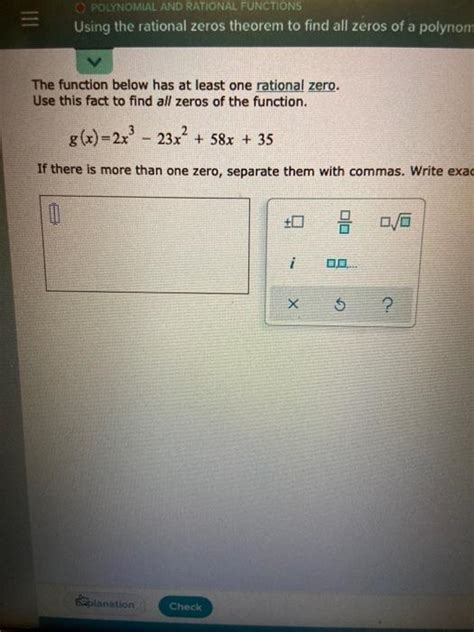 Solved III O POLYNOMIAL AND RATIONAL FUNCTIONS Using The Chegg
