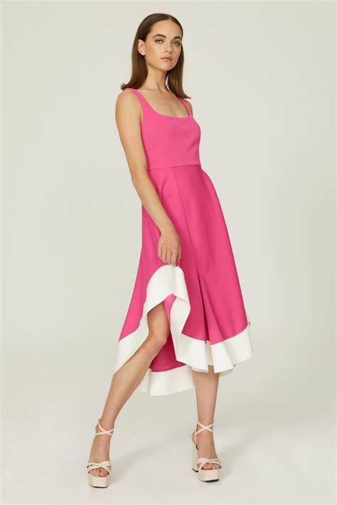 Pink Flamenco Dress By Esteban Cortazar X Rtr Rent The Runway