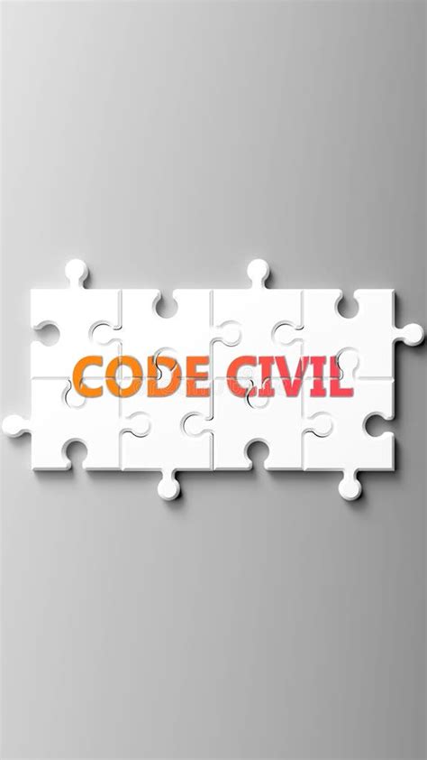 Code Civil Complex Like A Puzzle Pictured As Word Code Civil On A