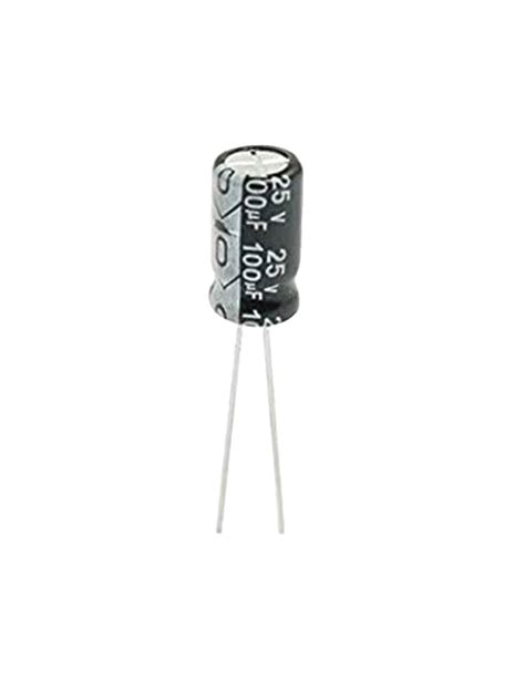 Capacitor Electrolítico de Aluminio Radial de 100 uFd 25 Vcc 105 C