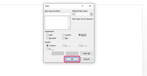How To Add A Right Tab Stop In Word Docs Tutorial