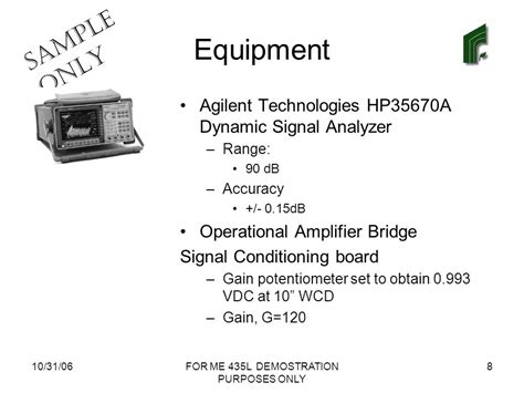 SAMPLE ONLY FOR ME L DEMOSTRATION PURPOSES ONLY Pressure Transient Fourier Analysis
