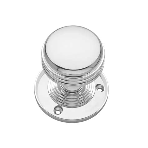 Designer Levers Ringed Mortice Door Knob Pair Polished Chrome 64mm